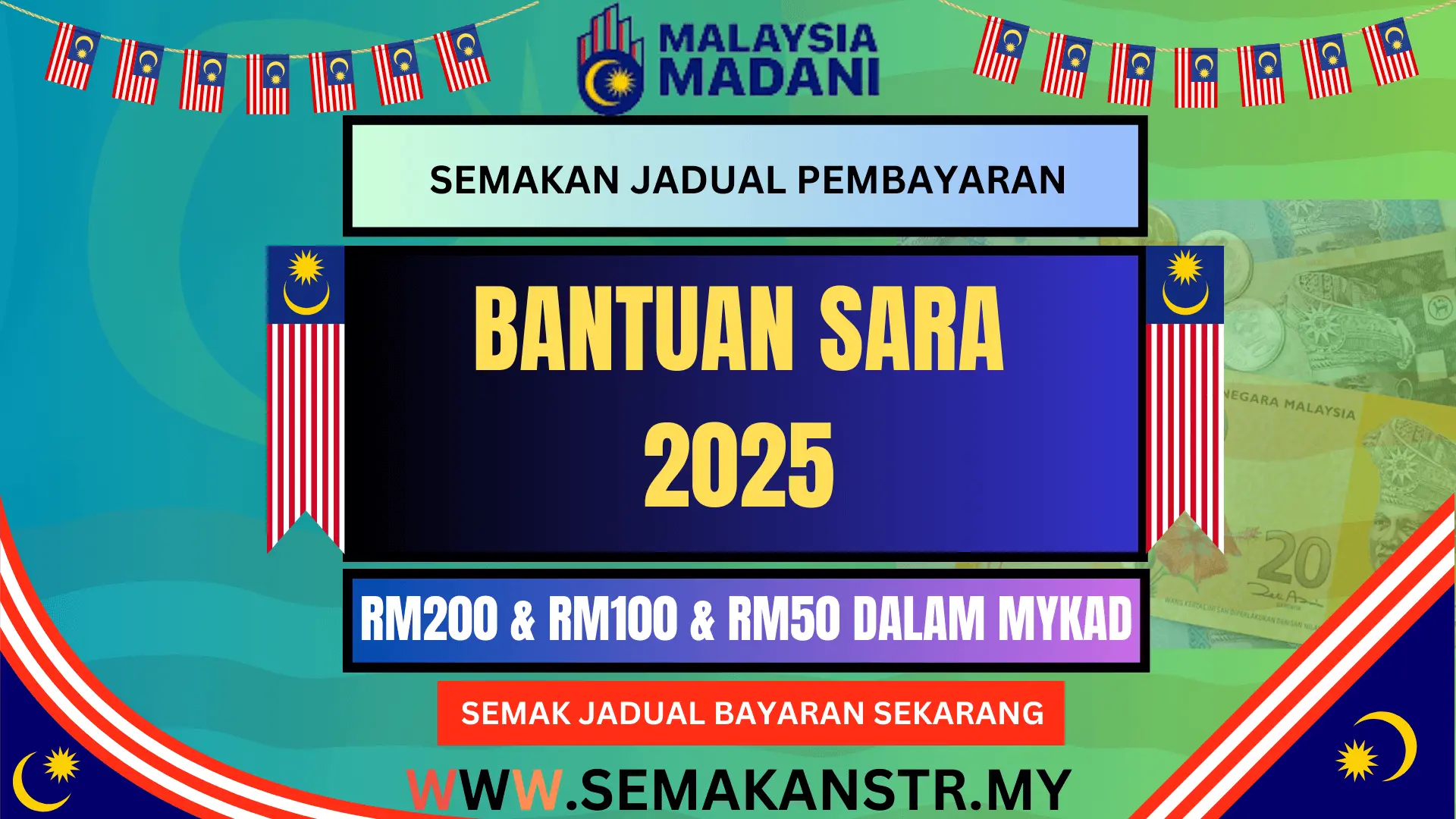 Jadual SARA 2025: Status Bantuan MyKad Online