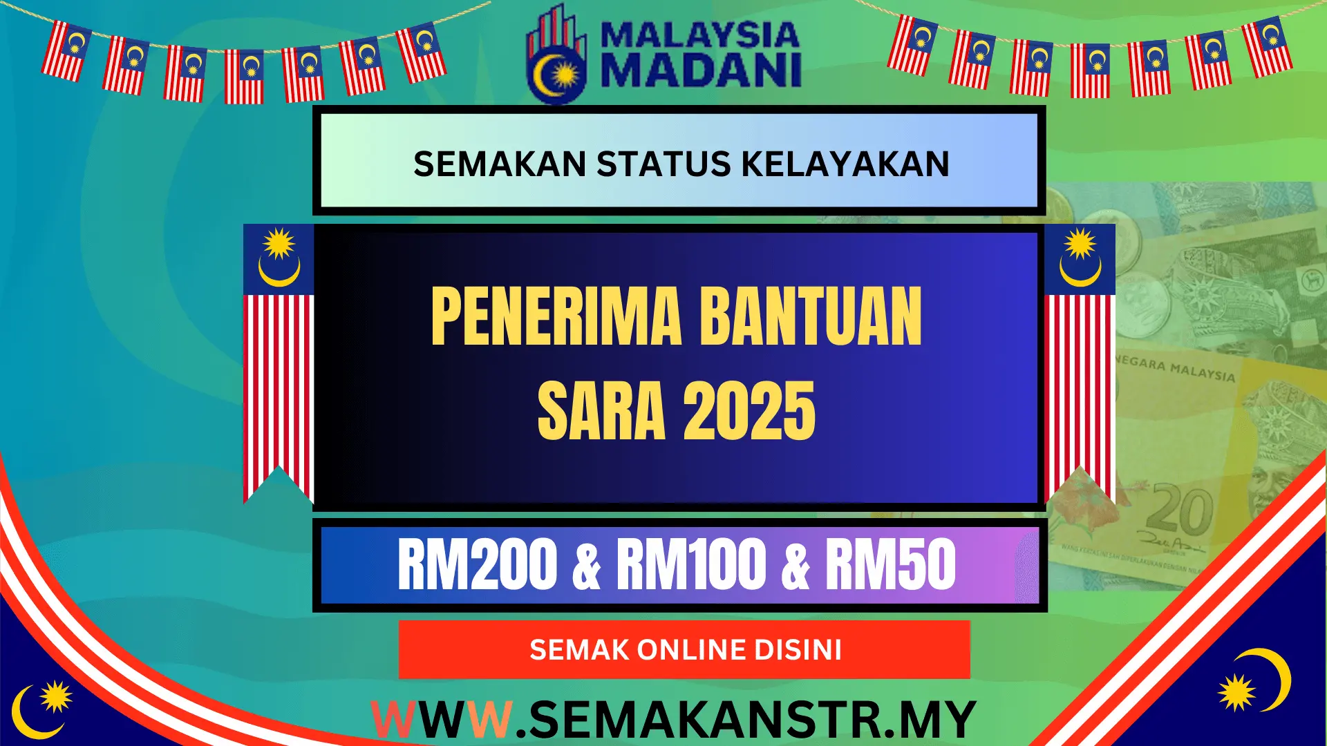 Cek Status SARA 2025 Semakan Penerima Bantuan RM200, RM100, RM50