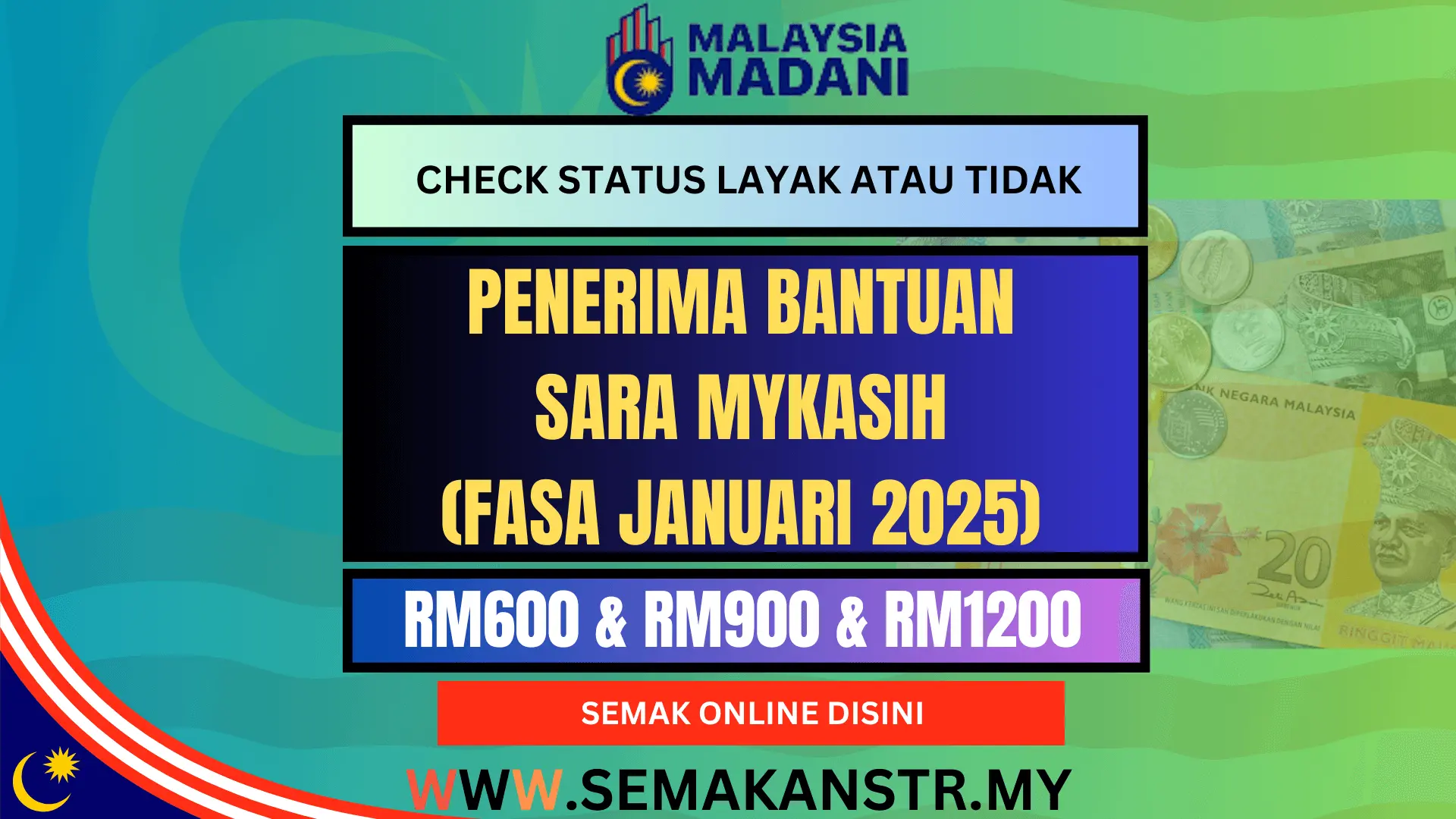 Bantuan SARA MyKasih 2025: Tarikh Masuk & Semakan Status