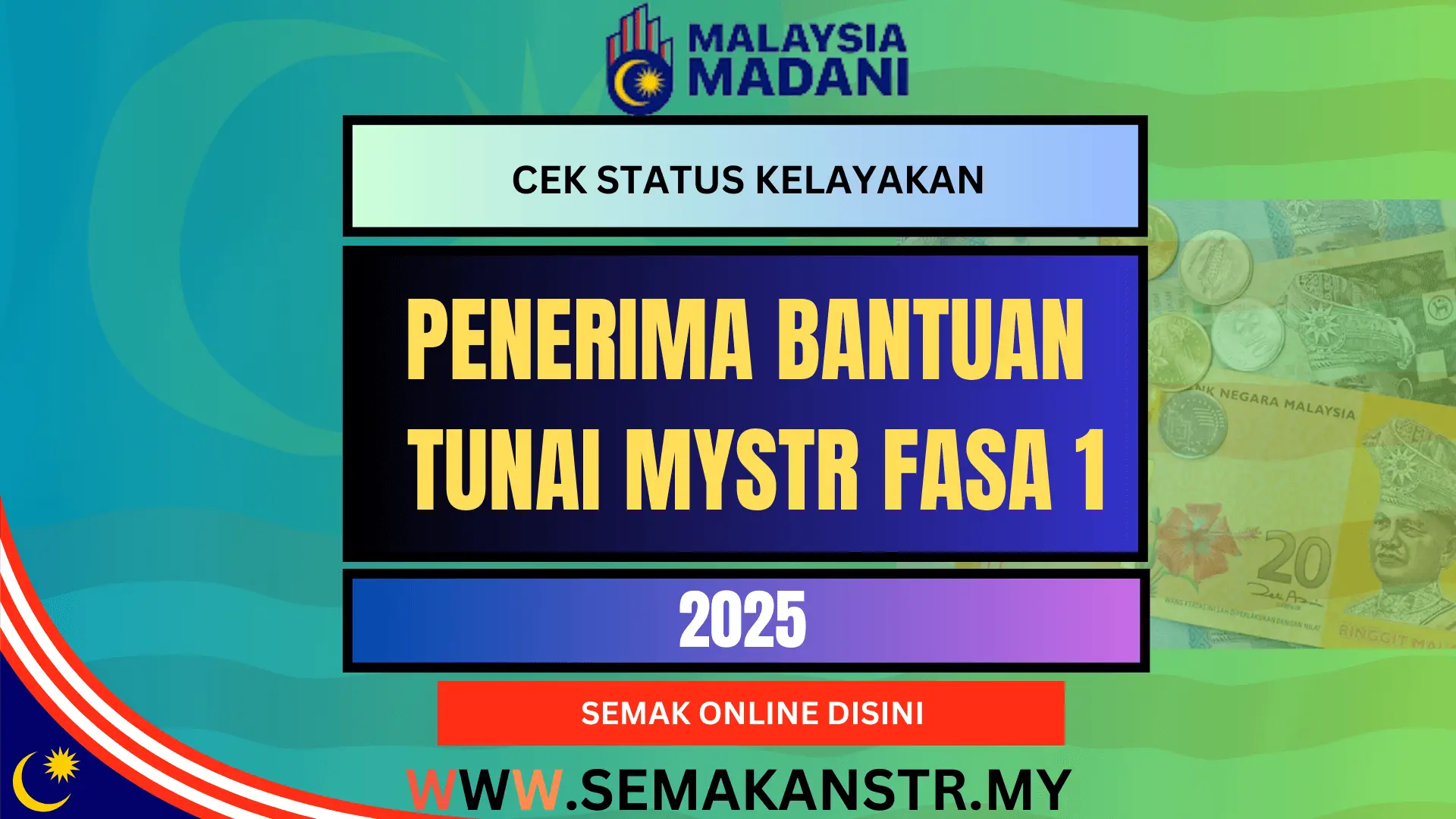 Semak MySTR 2025: Status Bantuan Fasa 1