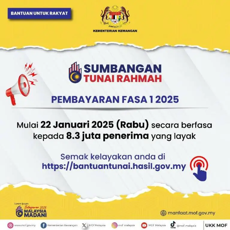 Semakan STR 2025: Semak Status Fasa 1 Bantuan STR