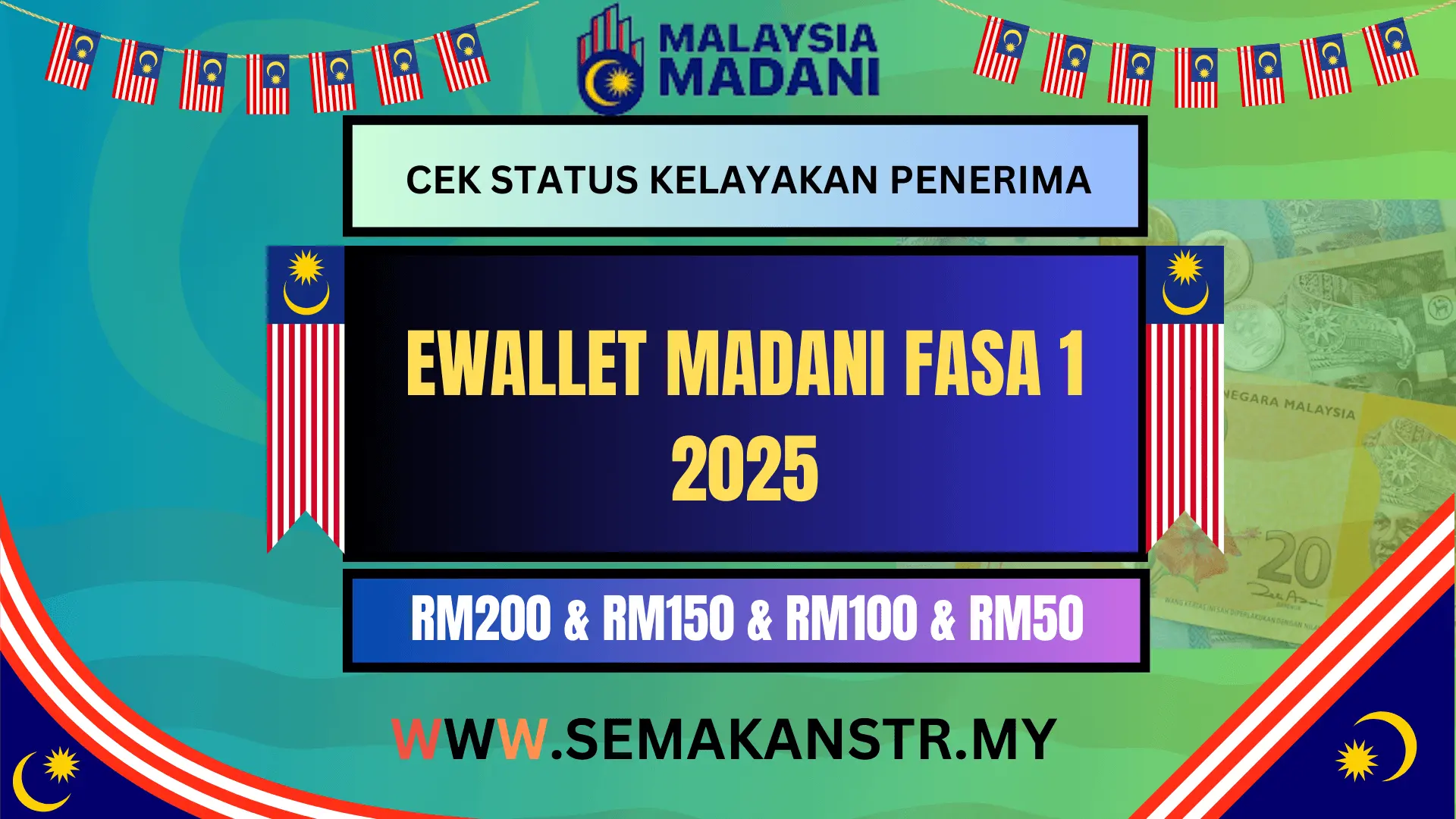 Semakan eWallet Madani 2025 Fasa 1: Kelayakan & Jumlah Bantuan