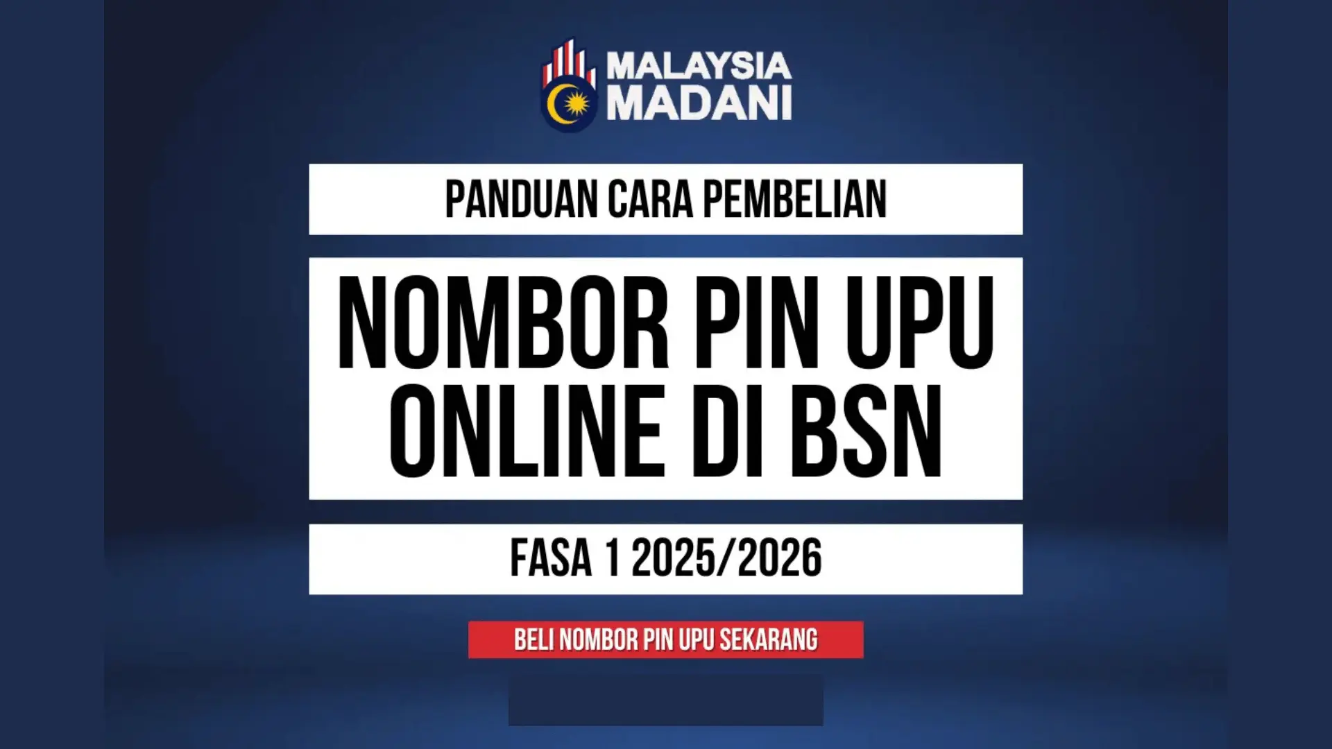 No PIN BSN Online 2025/2026: Cara Beli PIN UPU