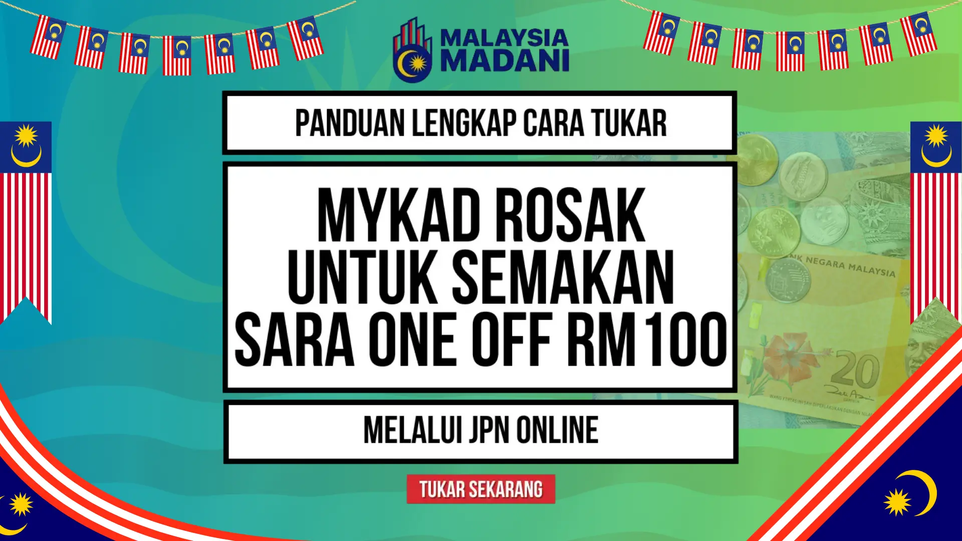 Cara Tukar IC Rosak & Semak SARA RM100 Online
